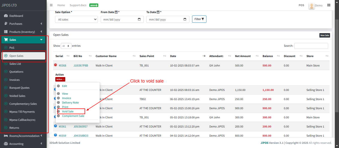 How to Void a Sale – JiPOS Knowledge Base