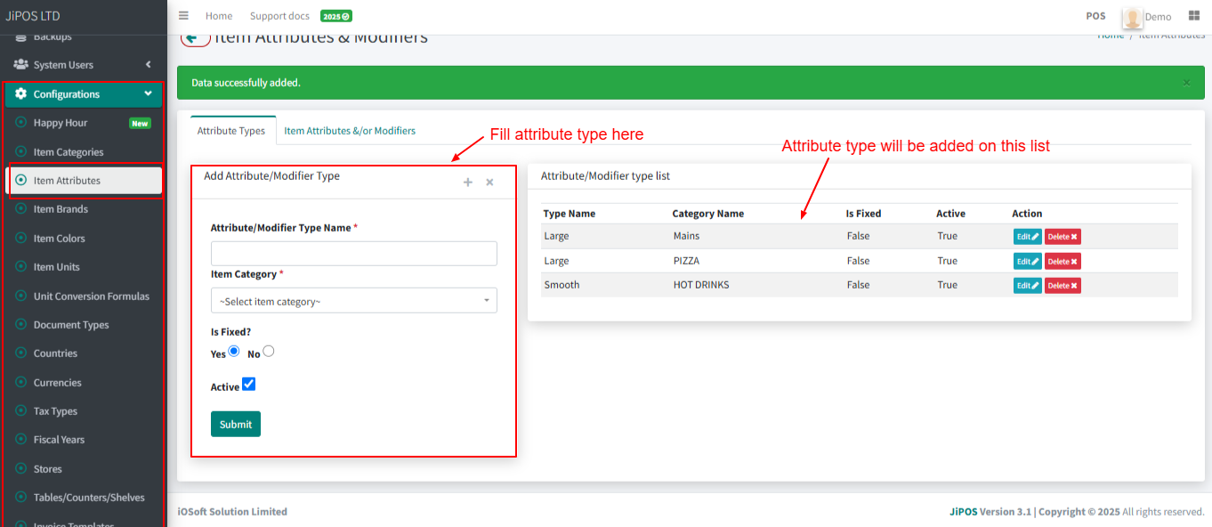 How to set up Attributes – JiPOS Knowledge Base
