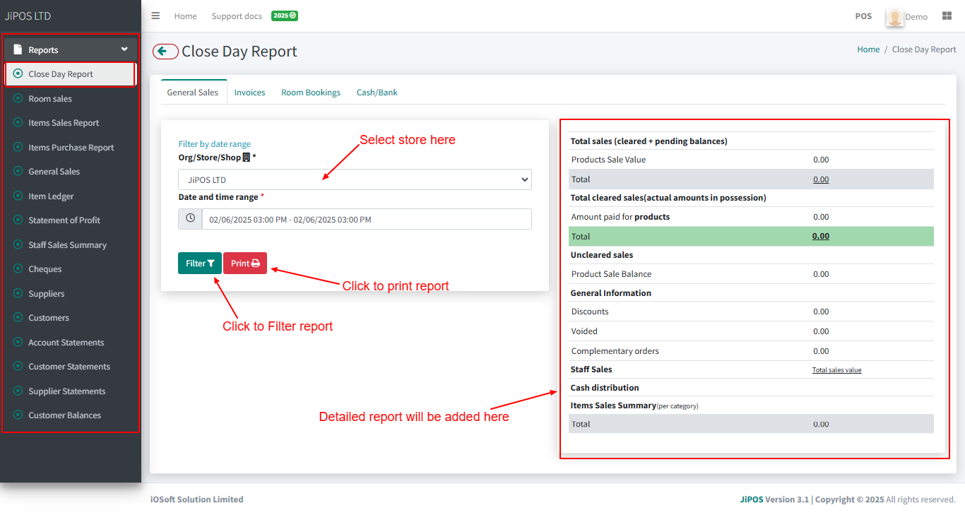 How to Generate End of Day/Close Day Report – JiPOS Knowledge Base