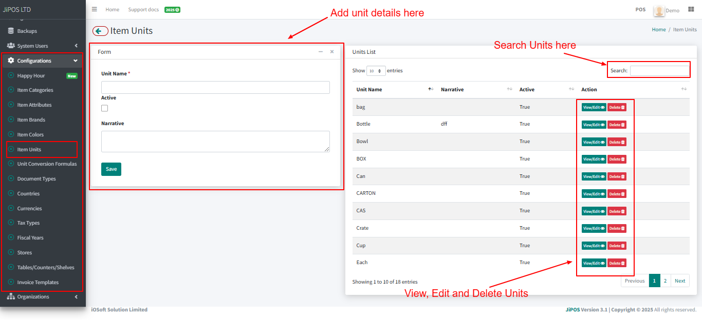 How to set Item Units – JiPOS Knowledge Base