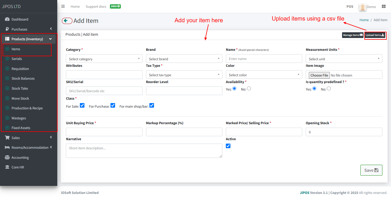 How to Import Items – JiPOS Knowledge Base
